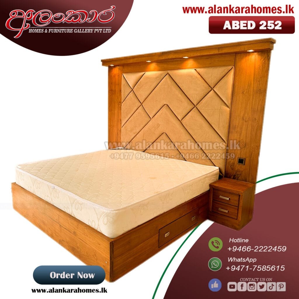 ABED 253 72″x78″ Gloria Cushion Bed With Side Cupboard – Alankarahomes.lk