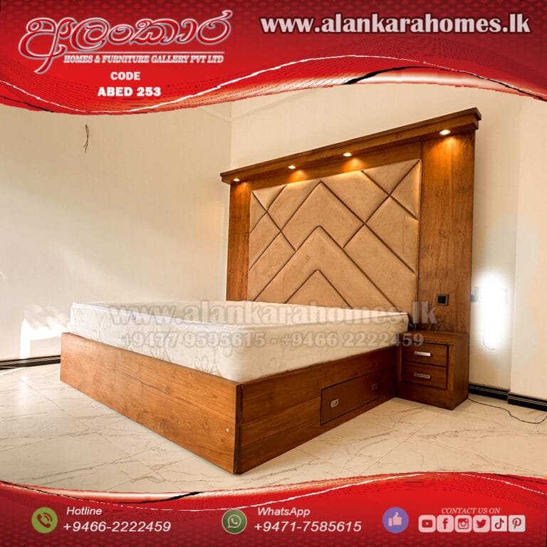 ABED 253 72″x78″ Gloria Cushion Bed With Side Cupboard – Alankarahomes.lk