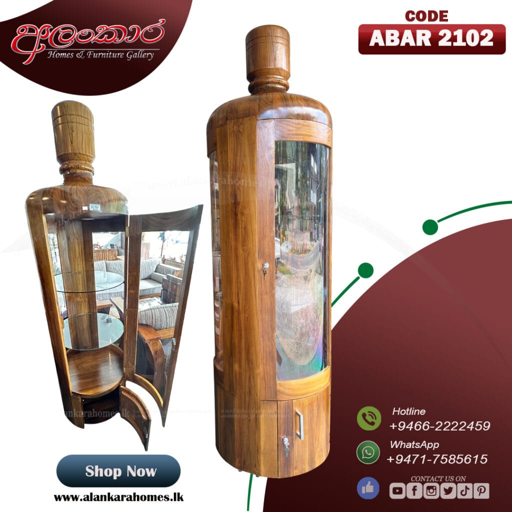 ABAR 2102 Alankara Bottle Mini Bar Display Cabinet (Premium ...