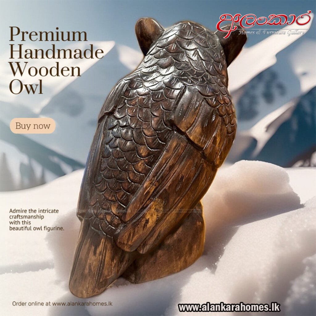 ACRF 1815 Wooden Owl (Premium) Handmade Craft – Alankarahomes.lk