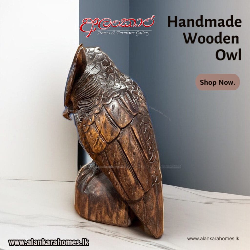 ACRF 1815 Wooden Owl (Premium) Handmade Craft – Alankarahomes.lk