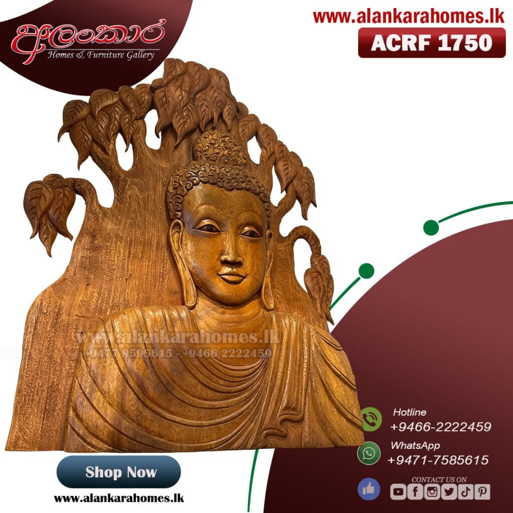 ACRF 1750 Bodhi Gautham Buddha Wooden Statue – Alankarahomes.lk