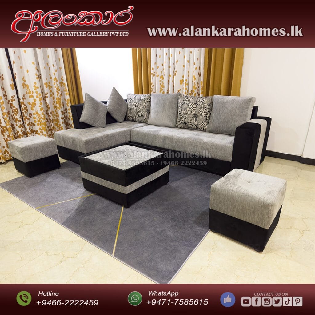 Corner Sofa Set (L Shape) – Alankarahomes.lk